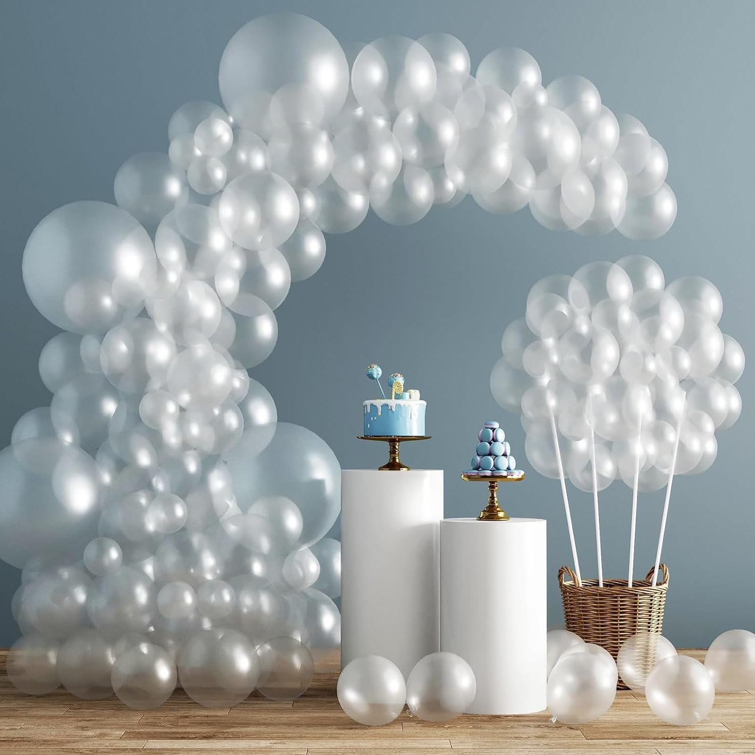 Amazon.com: 100Pcs Clear Balloons Garland Arch Kit, 18" 12" 10" 5 ...