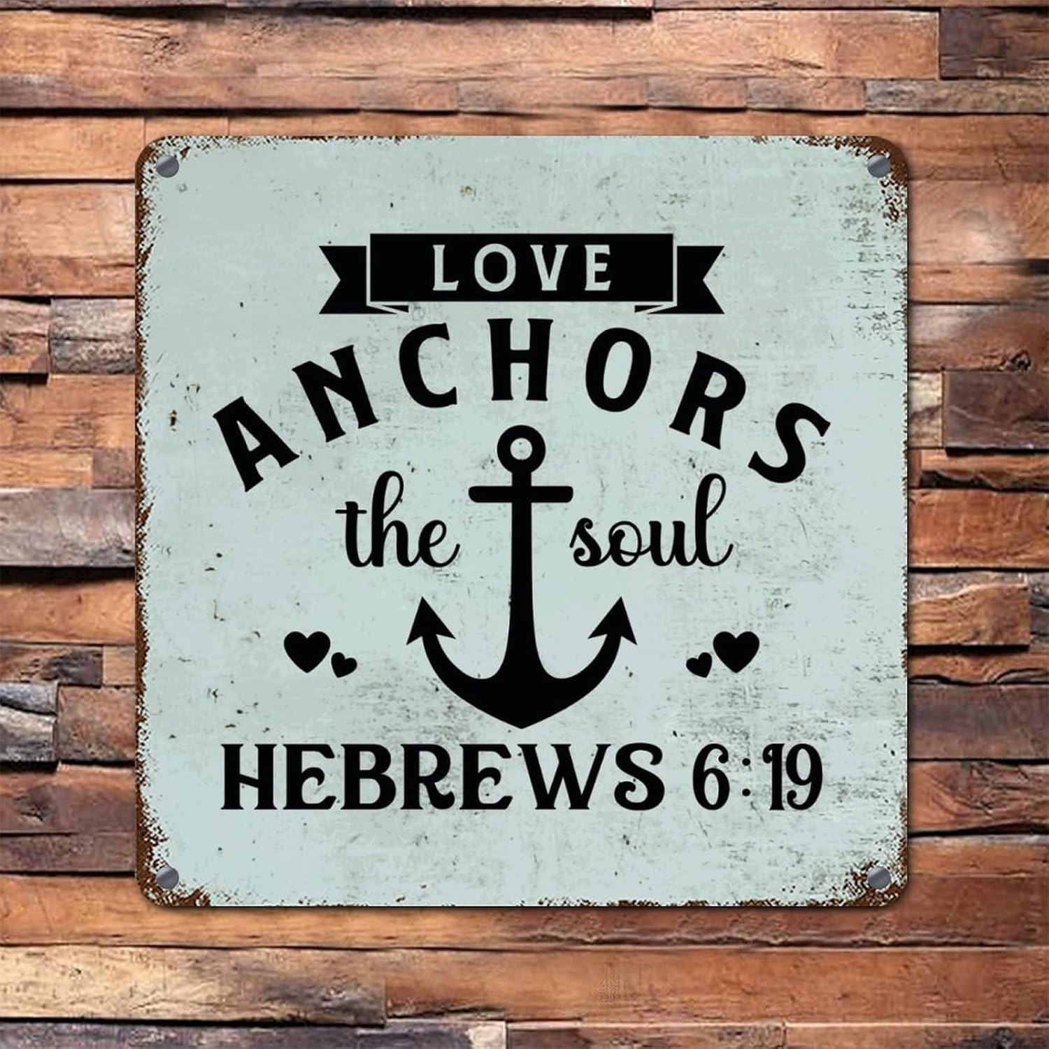 Amazon.com: Scripture Verses Vintage Tin Sign Bible Verses Love Anchors ...