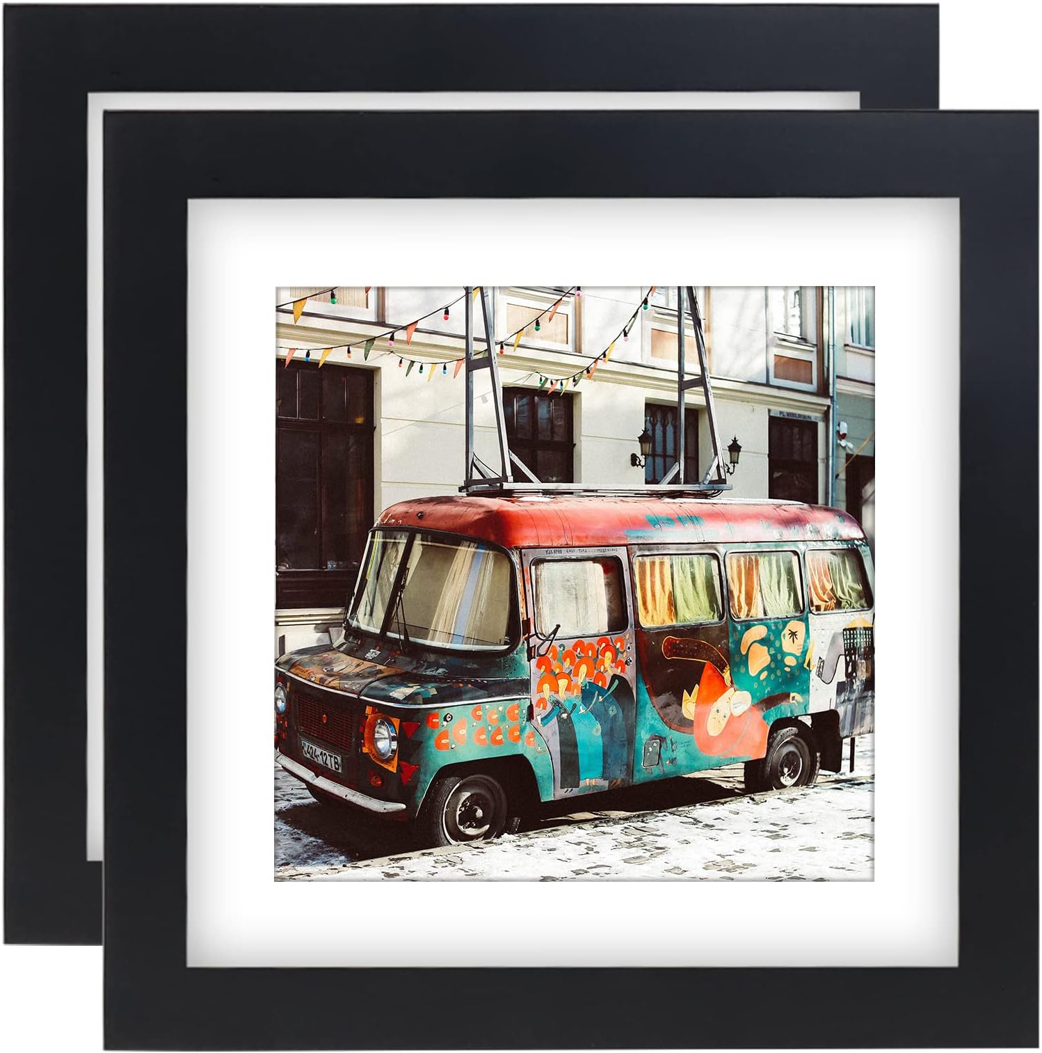 Amazon.com - LEKAIYA 6x6 Picture Frames Set of 2, Square Rustic Wood ...