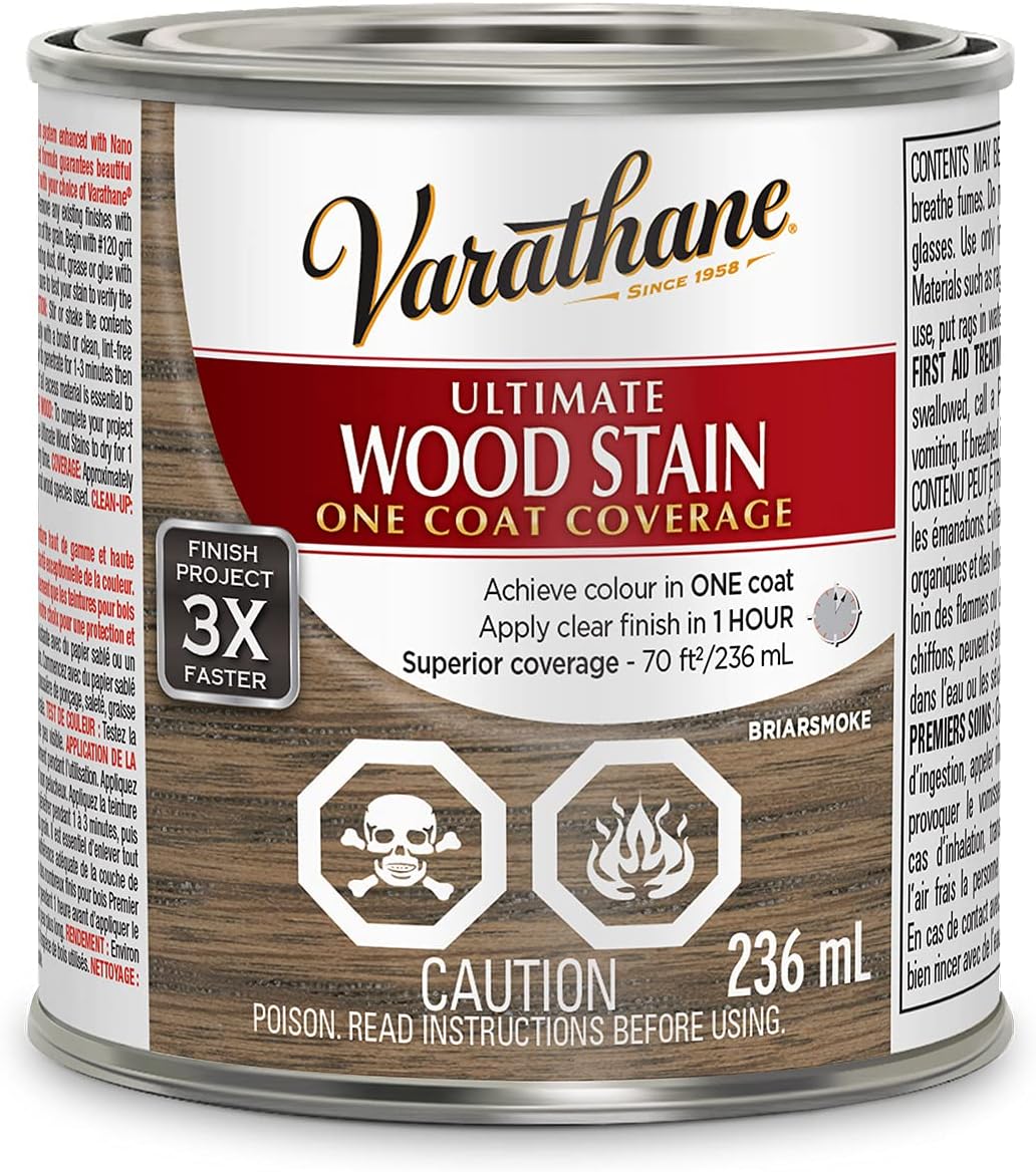 Varathane Ultimate Oil-Based Interior Wood Stain in Briarsmoke, 236 mL ...