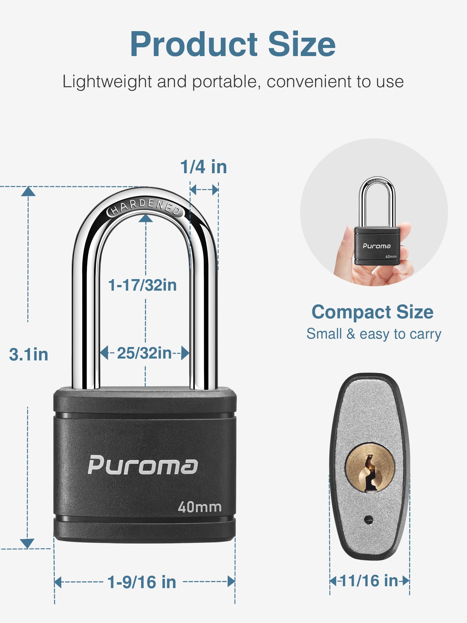 Snapklik.com : Puroma 2 Pack Keyed Padlock