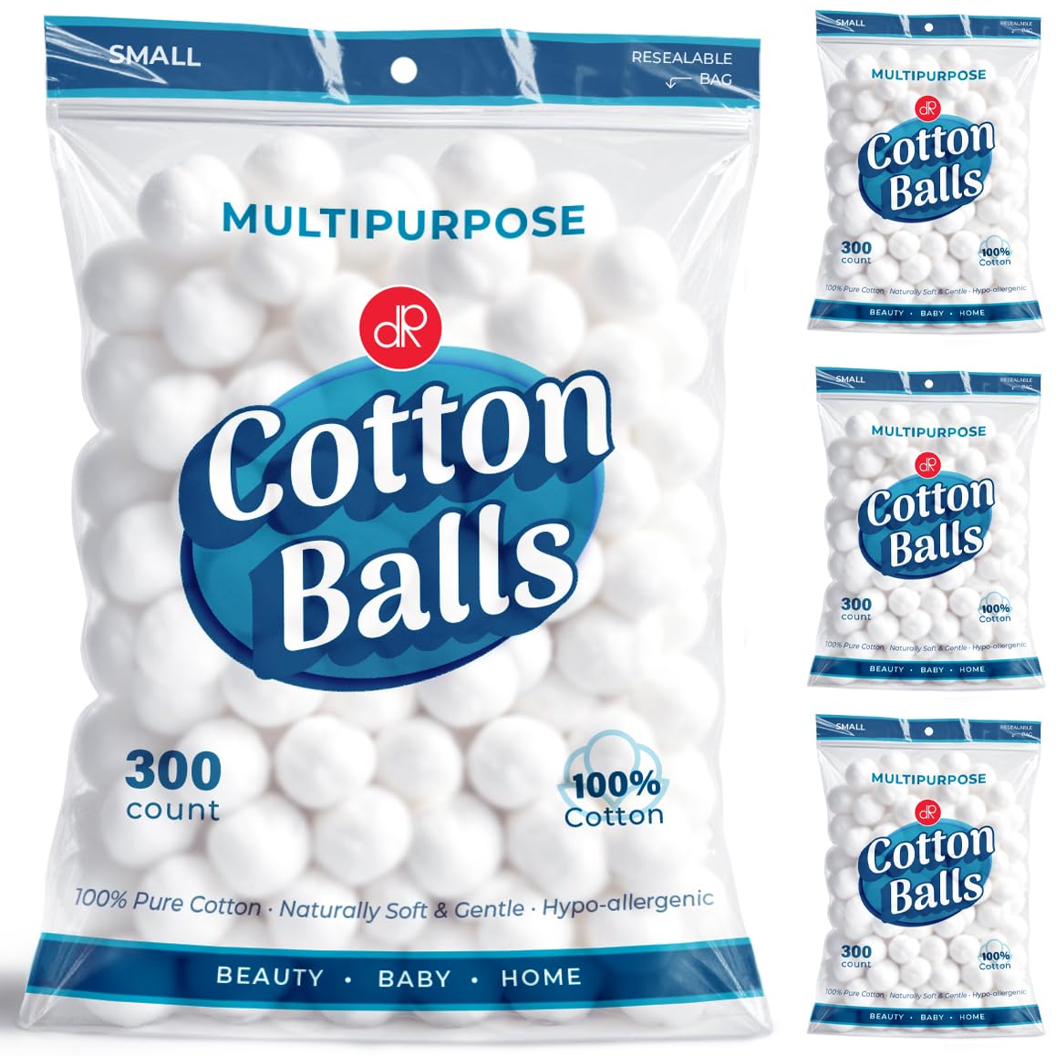 Amazon.com : DecorRack 900 ct Small Cotton Balls, 100% Pure Natural ...