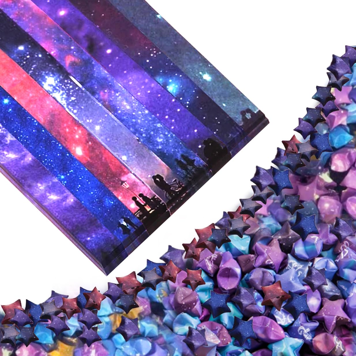 Snapklik.com : Origami Paper Stars, Colorful Handcraft Origami Lucky ...