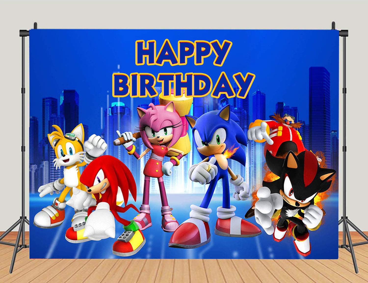 Buy 5x3ft Blue Sonic Boom Happy Birthday Photo Backdrops Sonic The ...