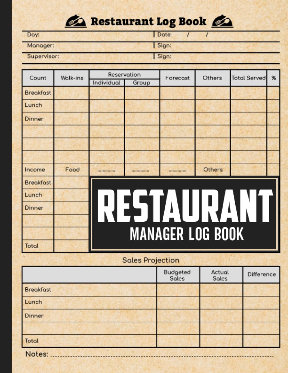 Restaurant Manager Log Book: Simple Task Management Notebook For ...