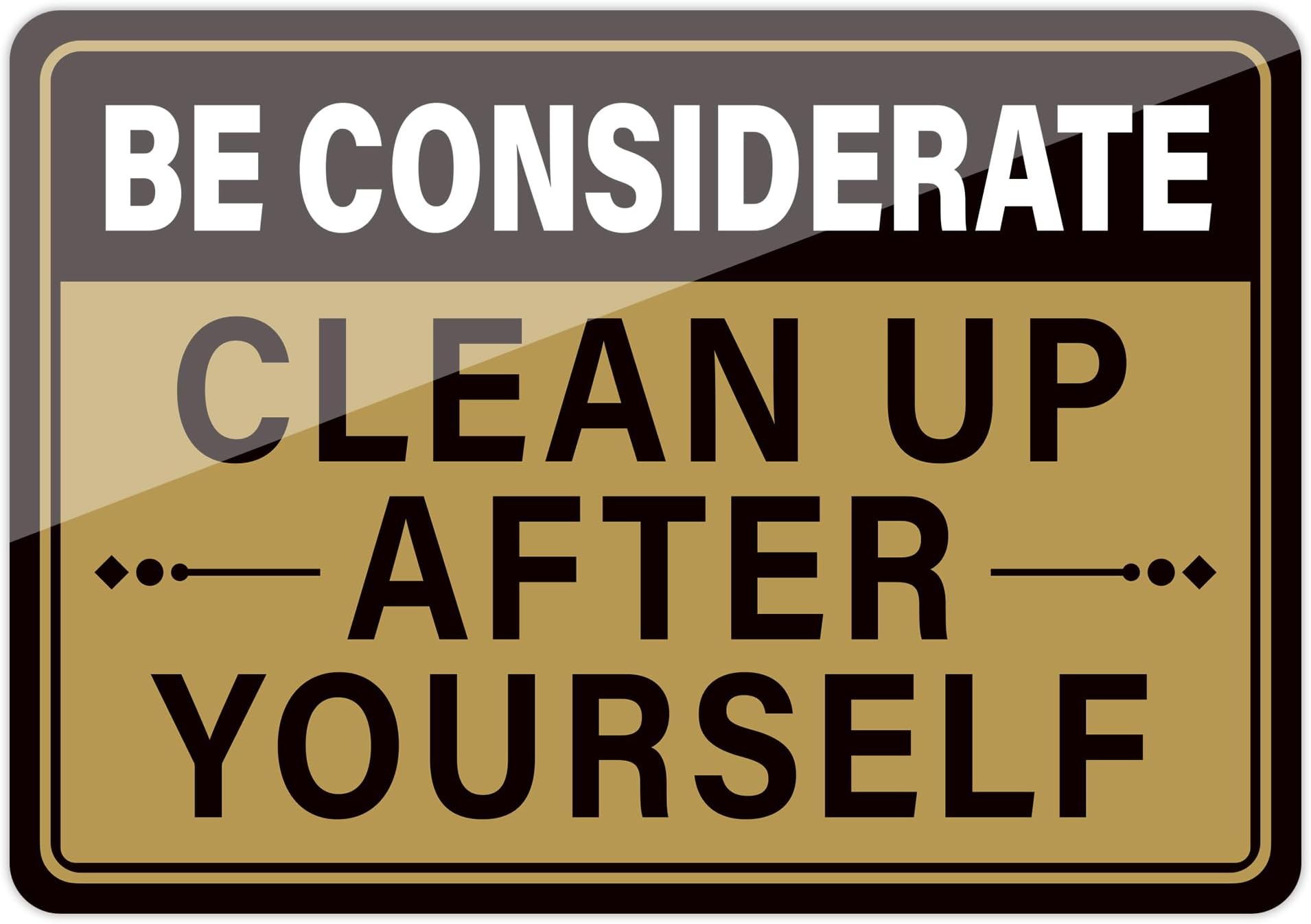Amazon.com : Be Considerate Clean Up After Yourself Sign for Bathroom ...