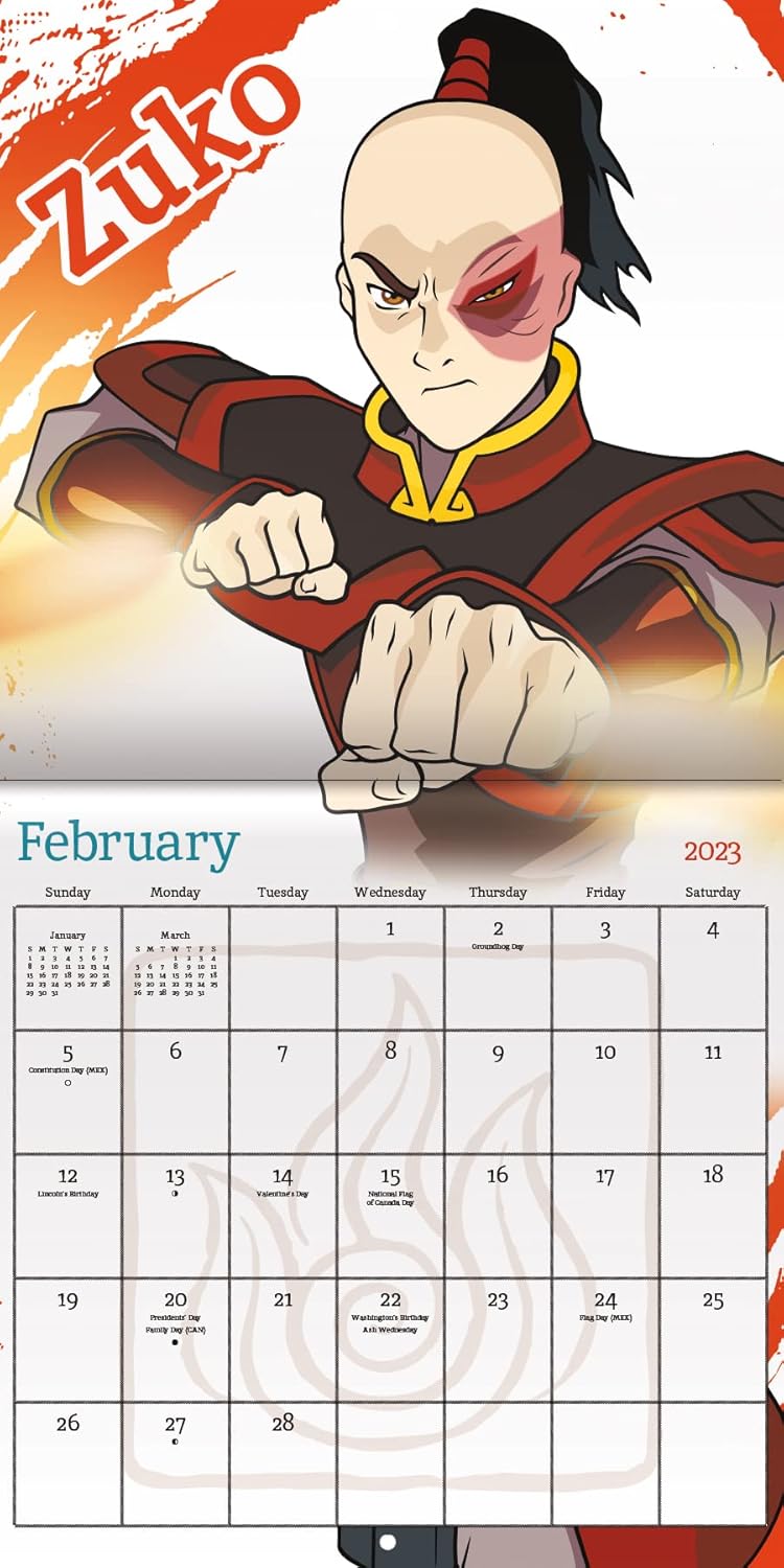 Calendario Avatar 2023 paquete de calendario de pared Avatar The Last ...