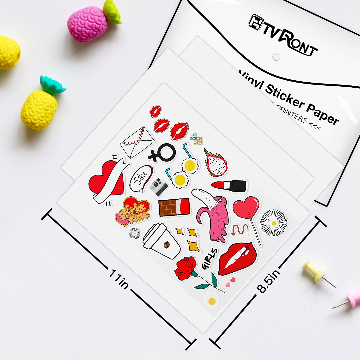 HTVRONT Printable Vinyl 20 Sheets Glossy White Dries Quickly Vivid ...