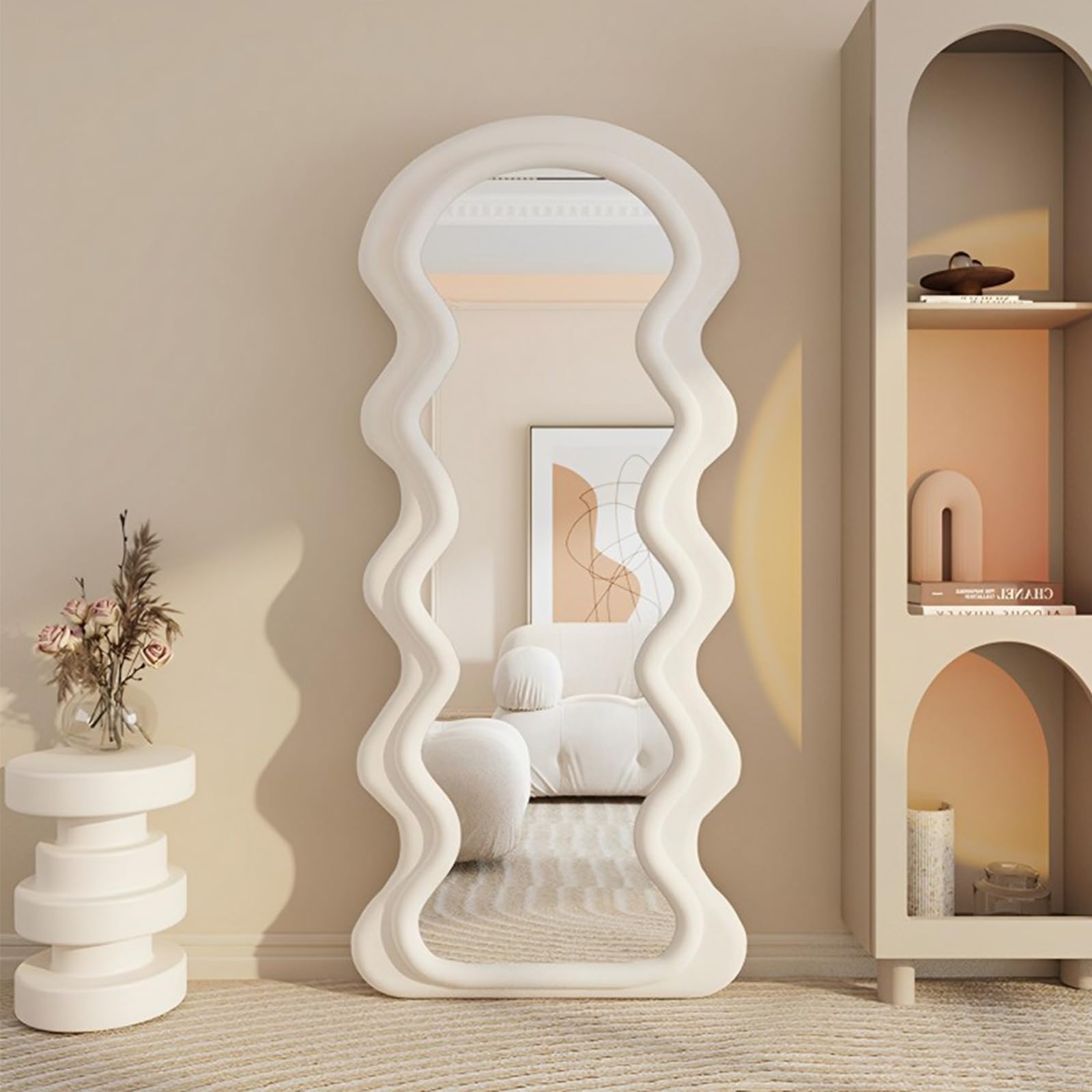 FAVEDECOR Specchio Ondulato, Specchio in Piedi a Figura Intera Specchio ...