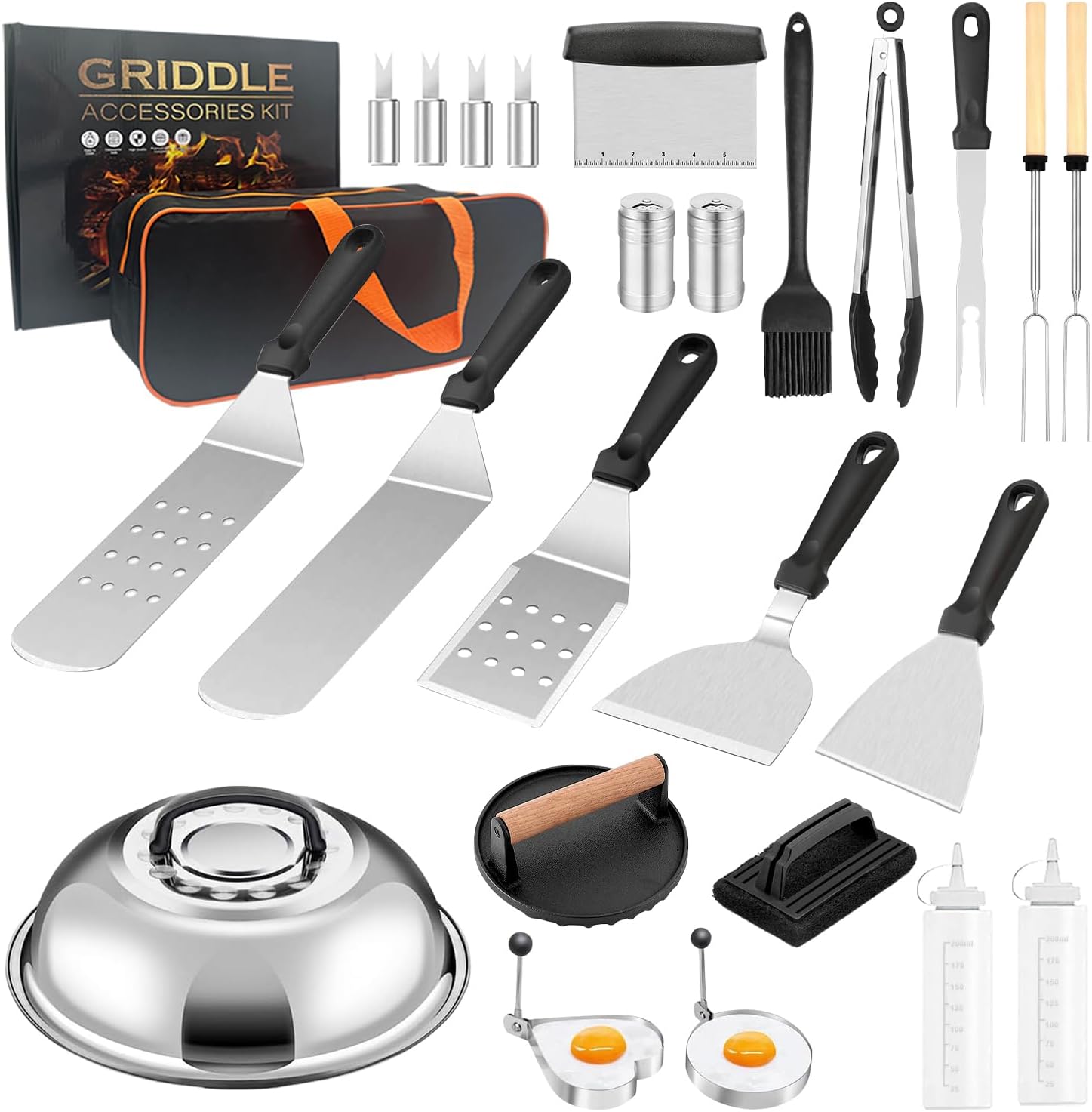 Amazon.com : Flat Top Griddle Accessories Kit, 15 Pcs Stainless Steel ...