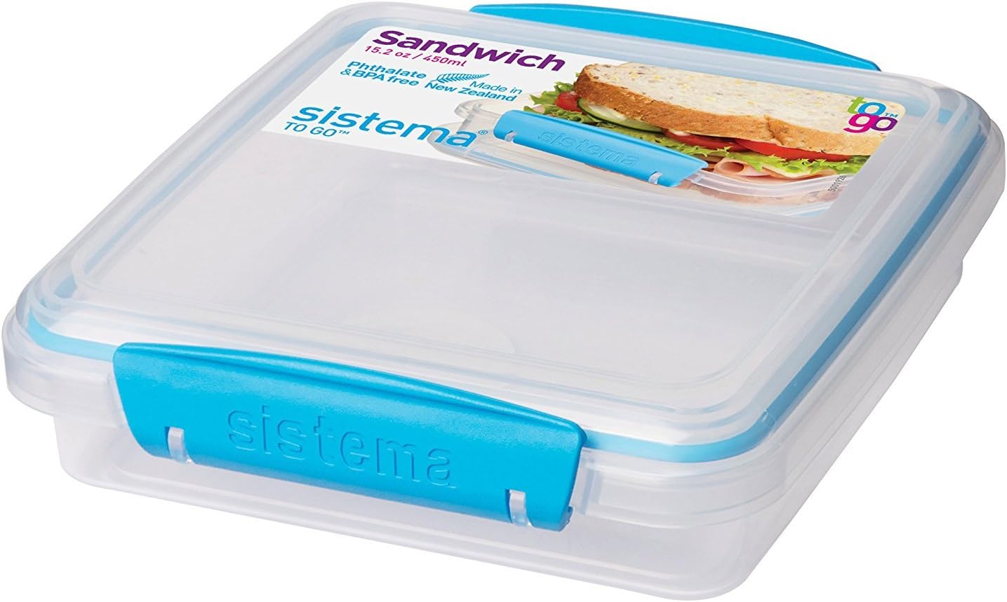 Amazon.com: Sistema To Go Collection Sandwich Box Food Storage ...