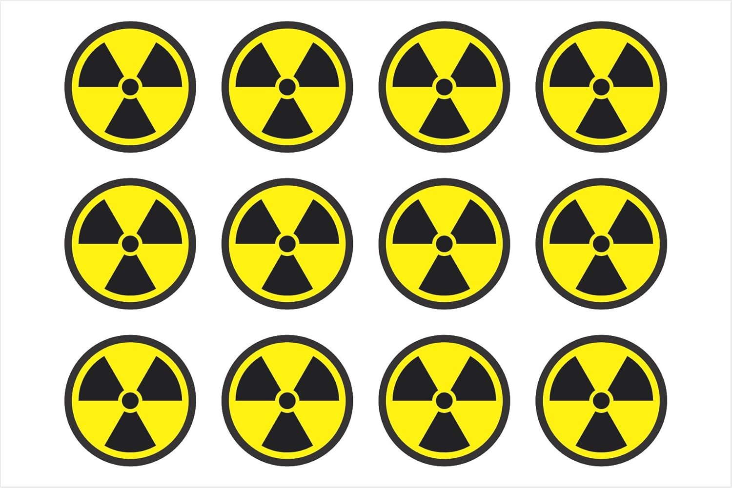 Amazon.com: Radioactive Radiation Symbol Nuclear Hard Hat Sticker, 1 ...