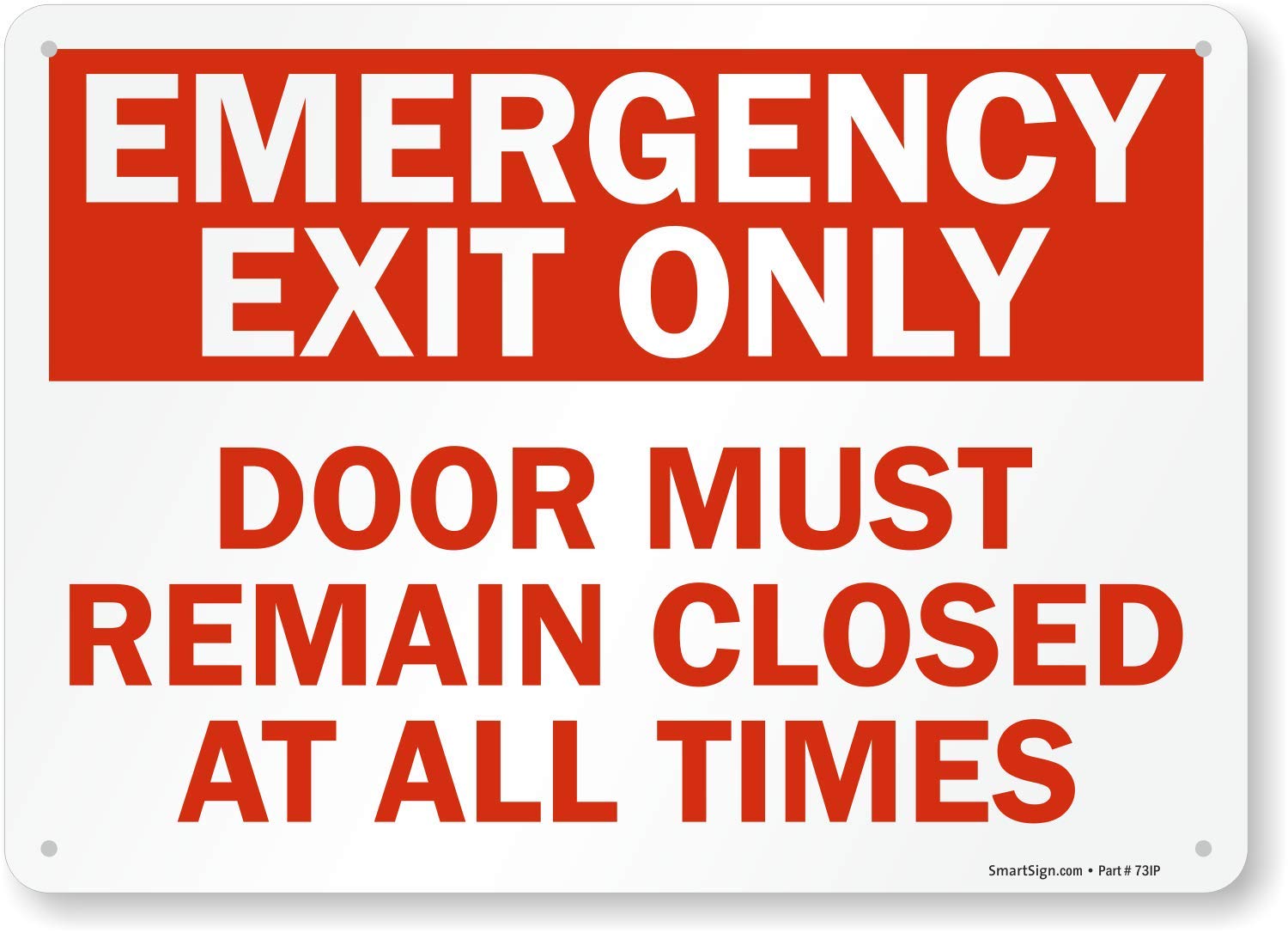 Emergency Exit Only Sign
