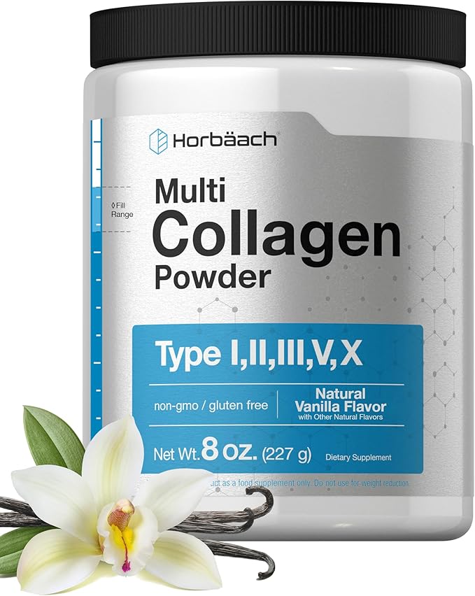 Amazon.com: Horbäach Multi Collagen Powder 8oz | Vanilla Flavored ...