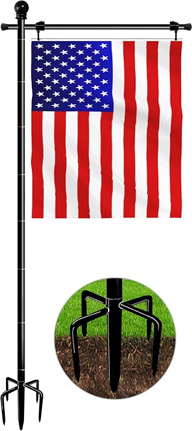 Amazon.com : Koutemie 10FT Garden Flag Pole Stand with 5 Prong Base for ...