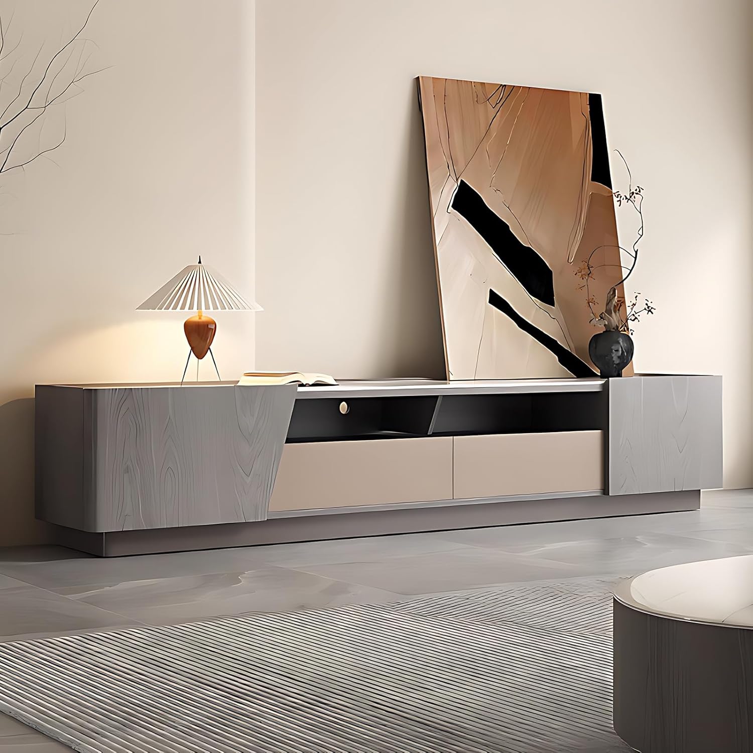 Amazon.com: 110IN TV Stand - Entertainment Center with 4 Drawer, Wood ...