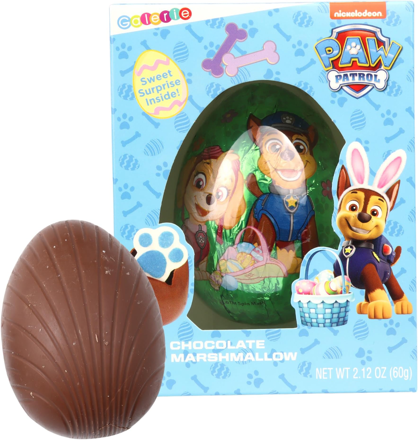 Amazon.com : Paw Patrol Milk Chocolate Egg with Marshmallow Filling ...