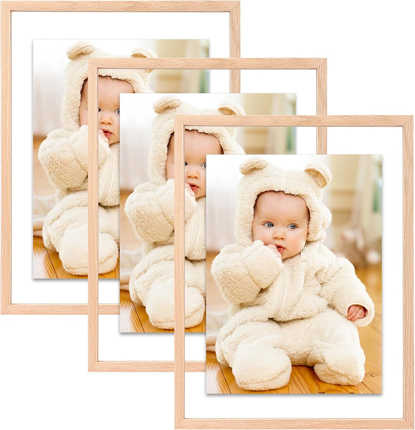 Amazon.com - puthiac 11x14 Floating Picture Frames - 11"x14" Oak Wood ...