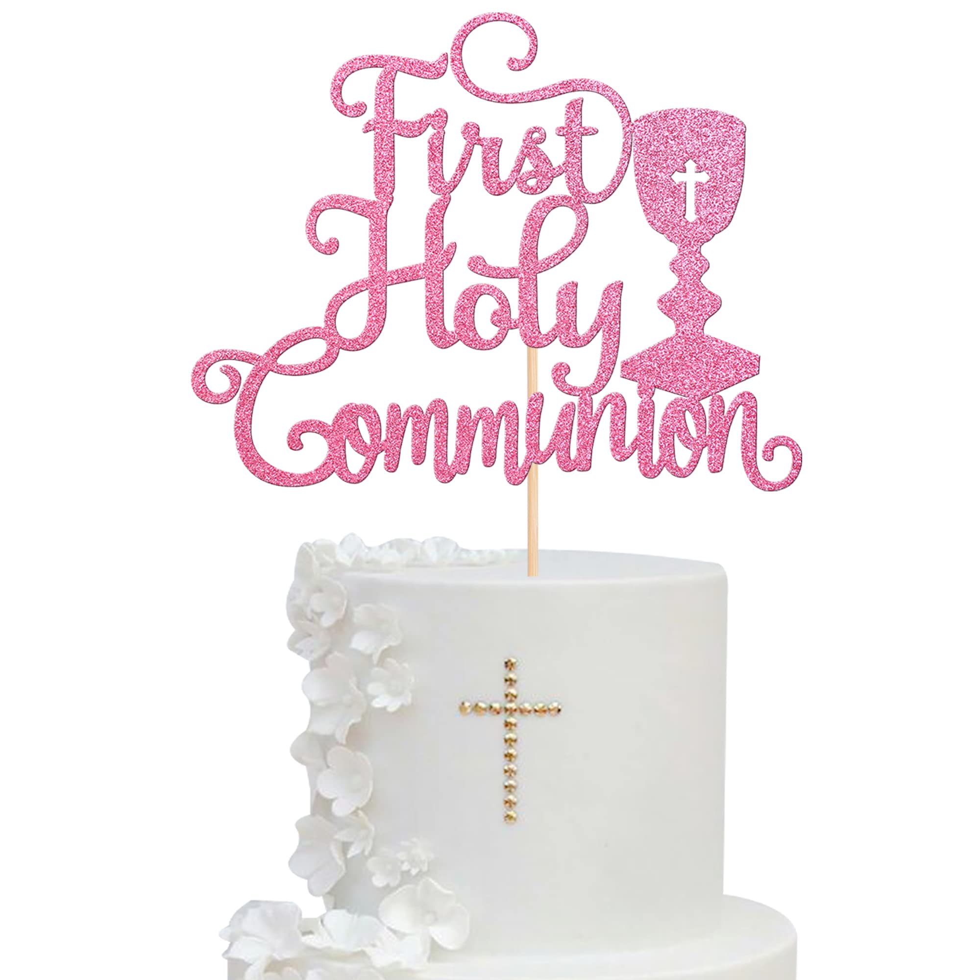 Snapklik.com : 1 PCS First Holy Communion Cake Topper Glitter God Bless ...