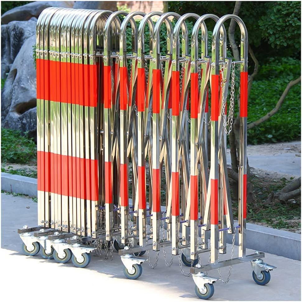 Amazon.com: Folding Security Barrier Gate Expandable Metal Barricade ...