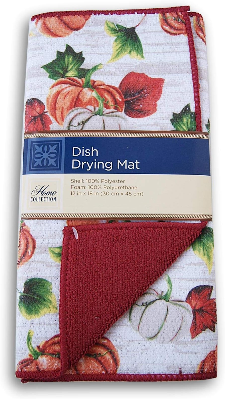 Amazon.com: Home Collection Autumn Pumpkin Patterned Dish Drying Mat ...
