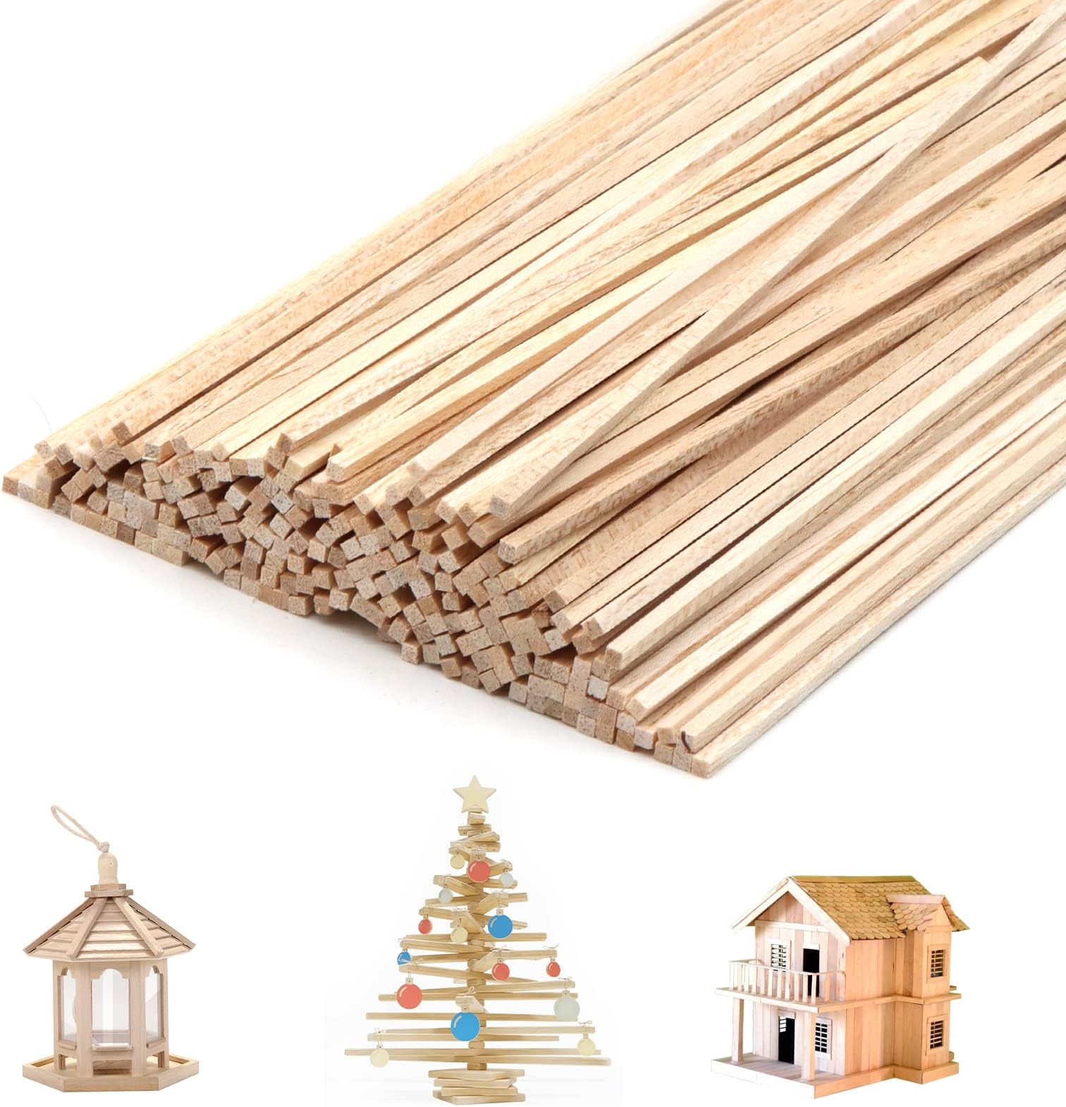 Amazon.com: 1/8 x 1/8 x 12 Inch Balsa Wood Sticks, ZYNERY Square Wooden ...