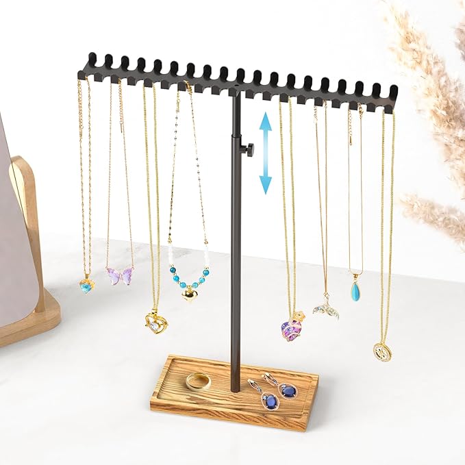 Amazon.com: NiHome Adjustable Height Ironwork Jewelry Rack, Anti-Tangle ...