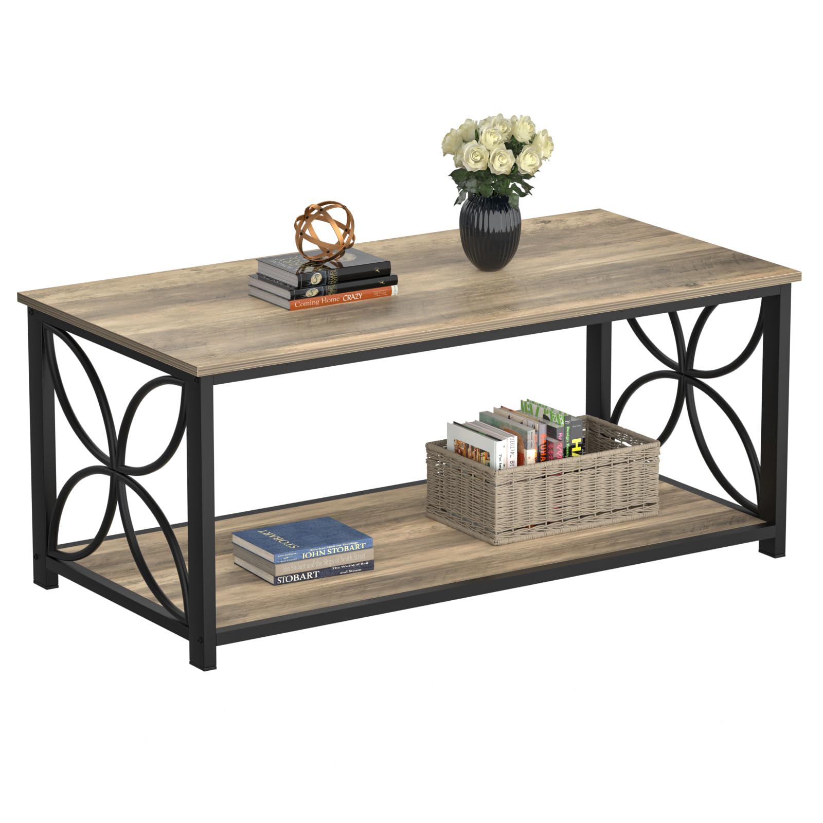 Amazon.com: GreenForest Coffee Table for Living Room, 39 inch Small ...