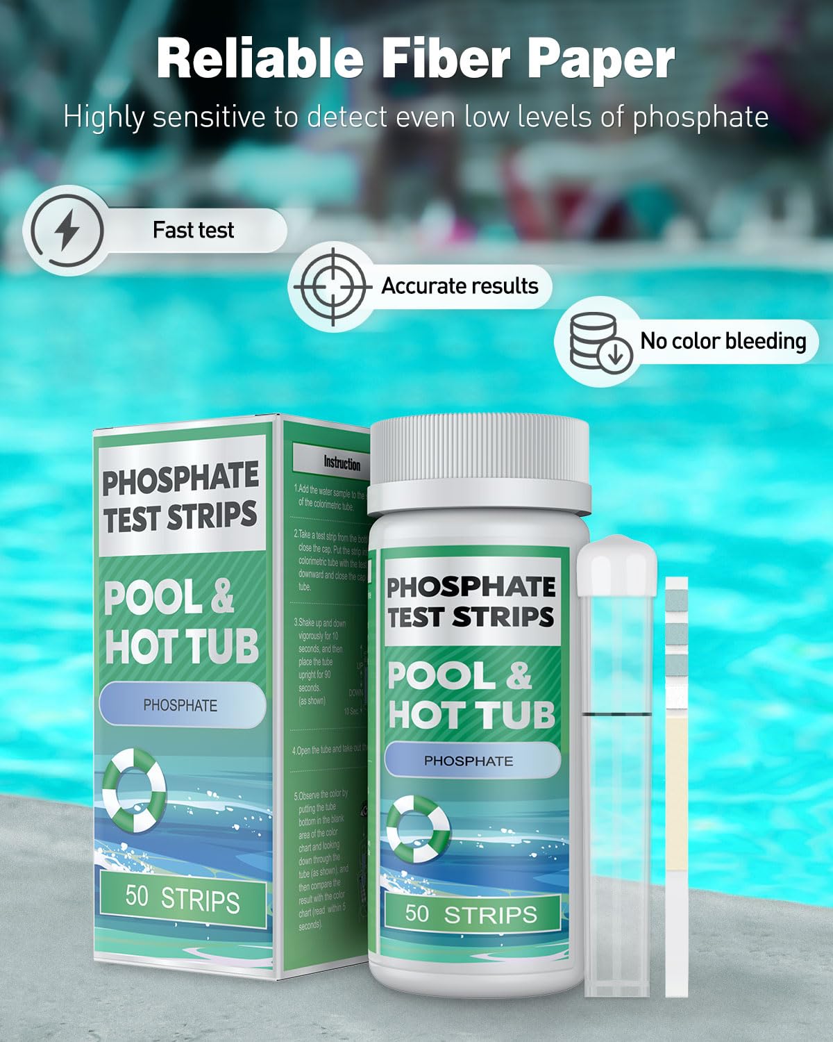 Snapklik.com : Phosphate Test Strips, 50 Strips Phosphate Test Kit For ...