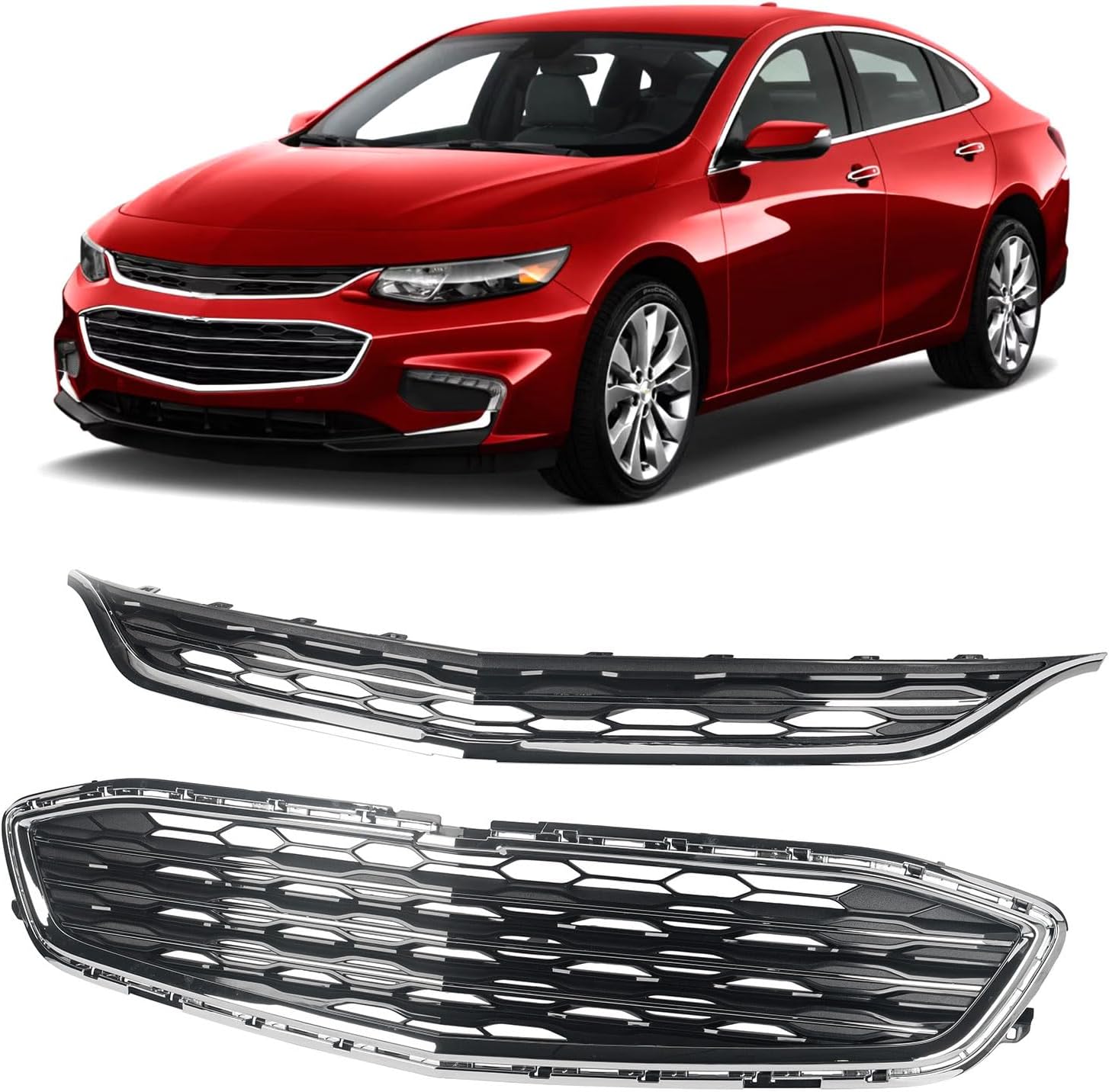 Amazon.com: KARPAL Front Upper & Lower Bumper Grille Honeycomb Mesh ...