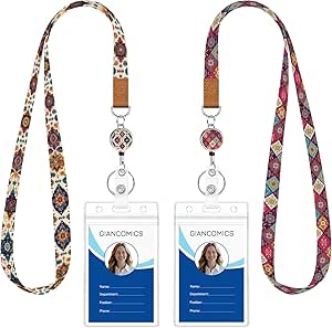 Amazon.com : Giancomics Boho Lanyards for Id Badges, ID Badge Holder ...