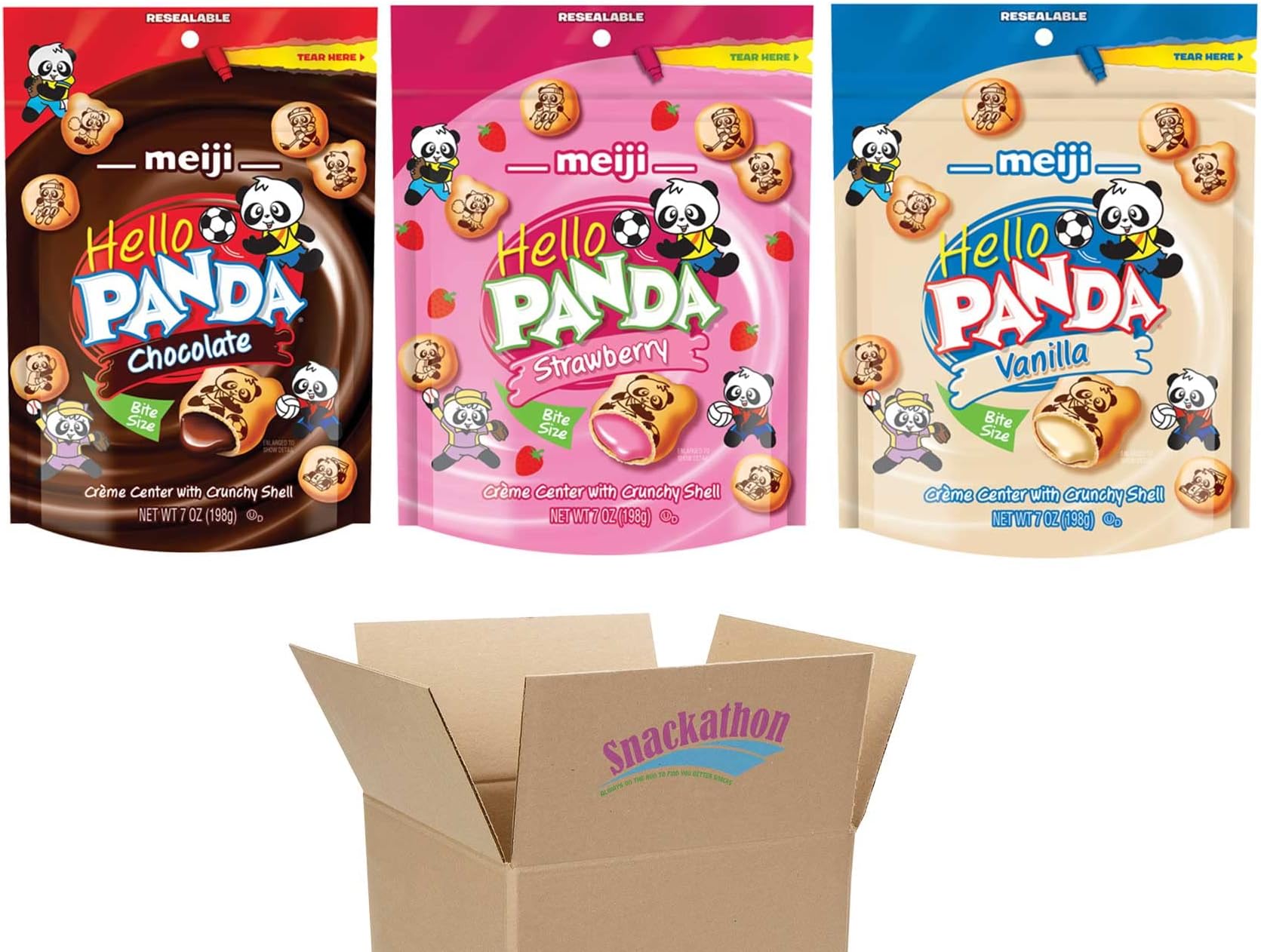 Amazon.com: Meiji Hello Panda Chocolate Creme Filled Cookies 32 Bags ...