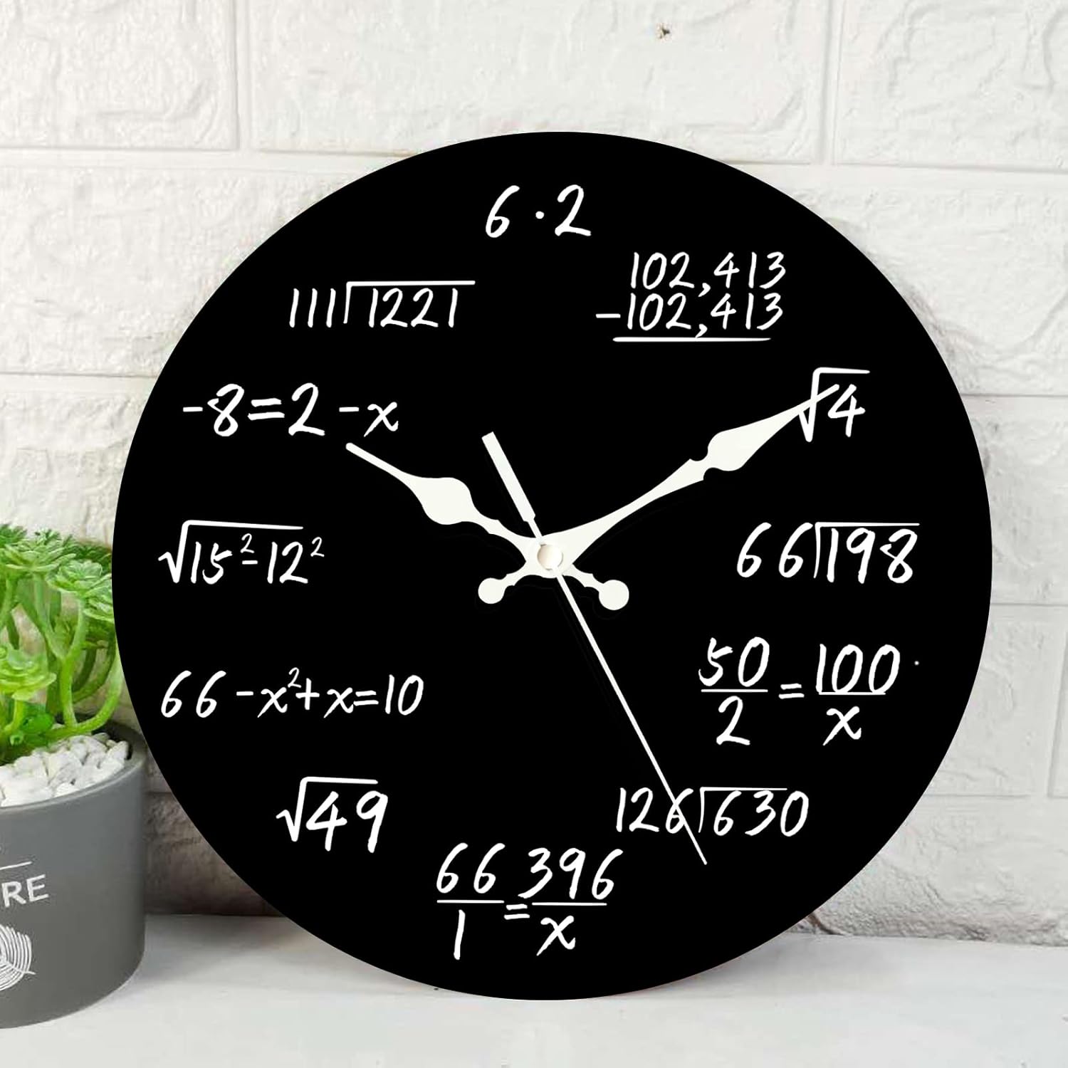 Amazon.com: ArtSocket Wooden Wall Clock Silent Non-Ticking, Math ...