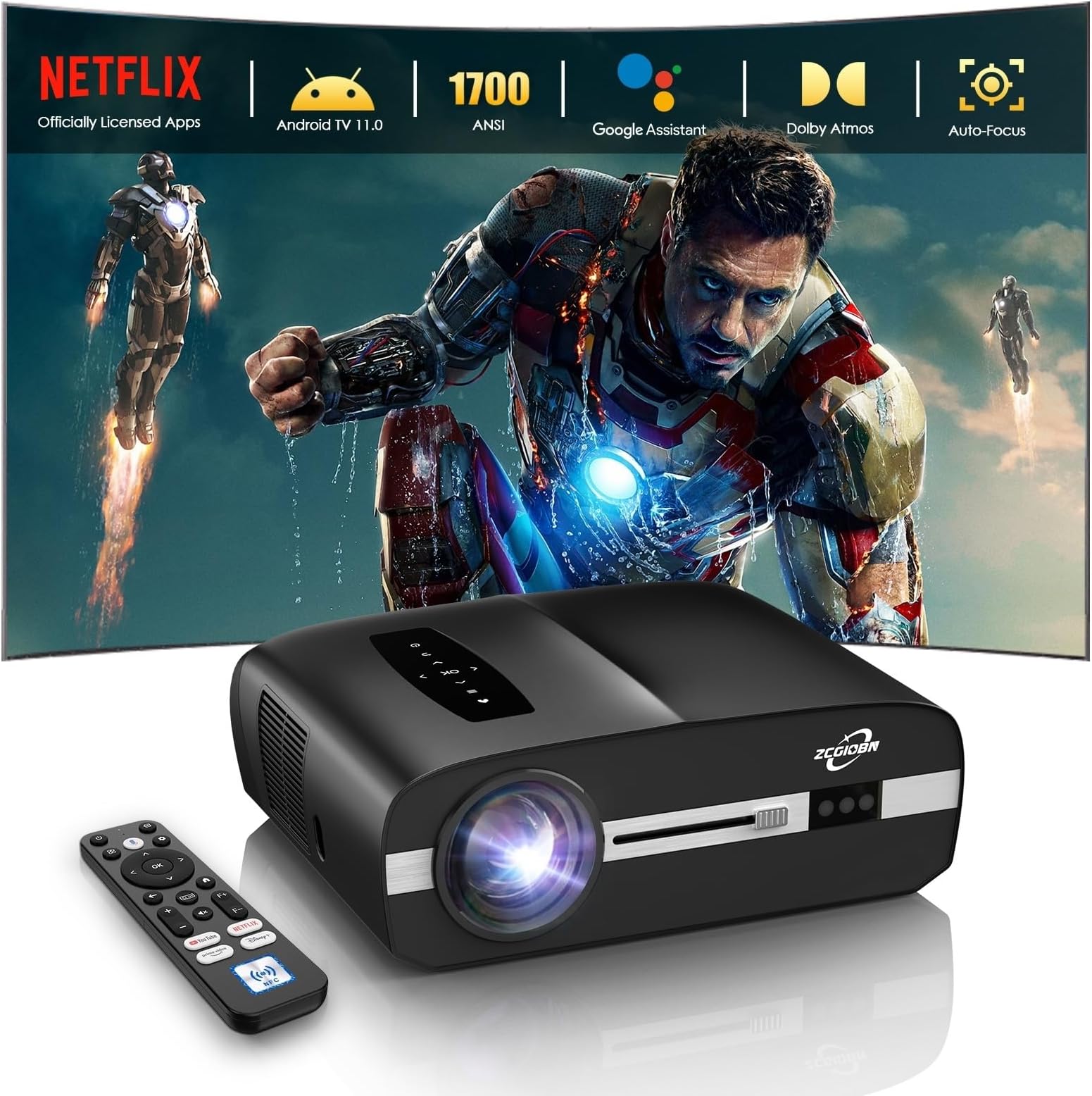 Amazon.com: Smart Projector 4K with NETFLIX Licensed, NFC WiFi 6 ...