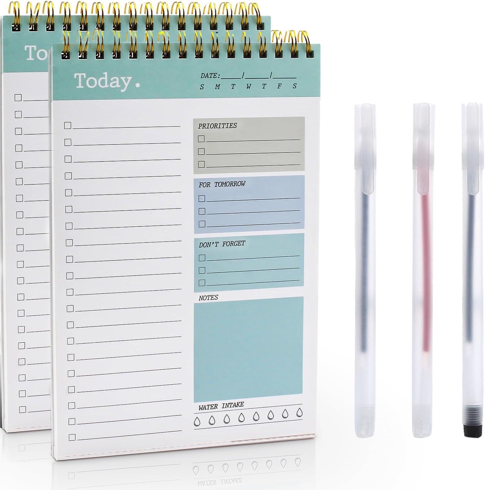 ZYNERY 2 Pack Daily To Do List Notebook, Undated Daily Planner, A5 50 ...