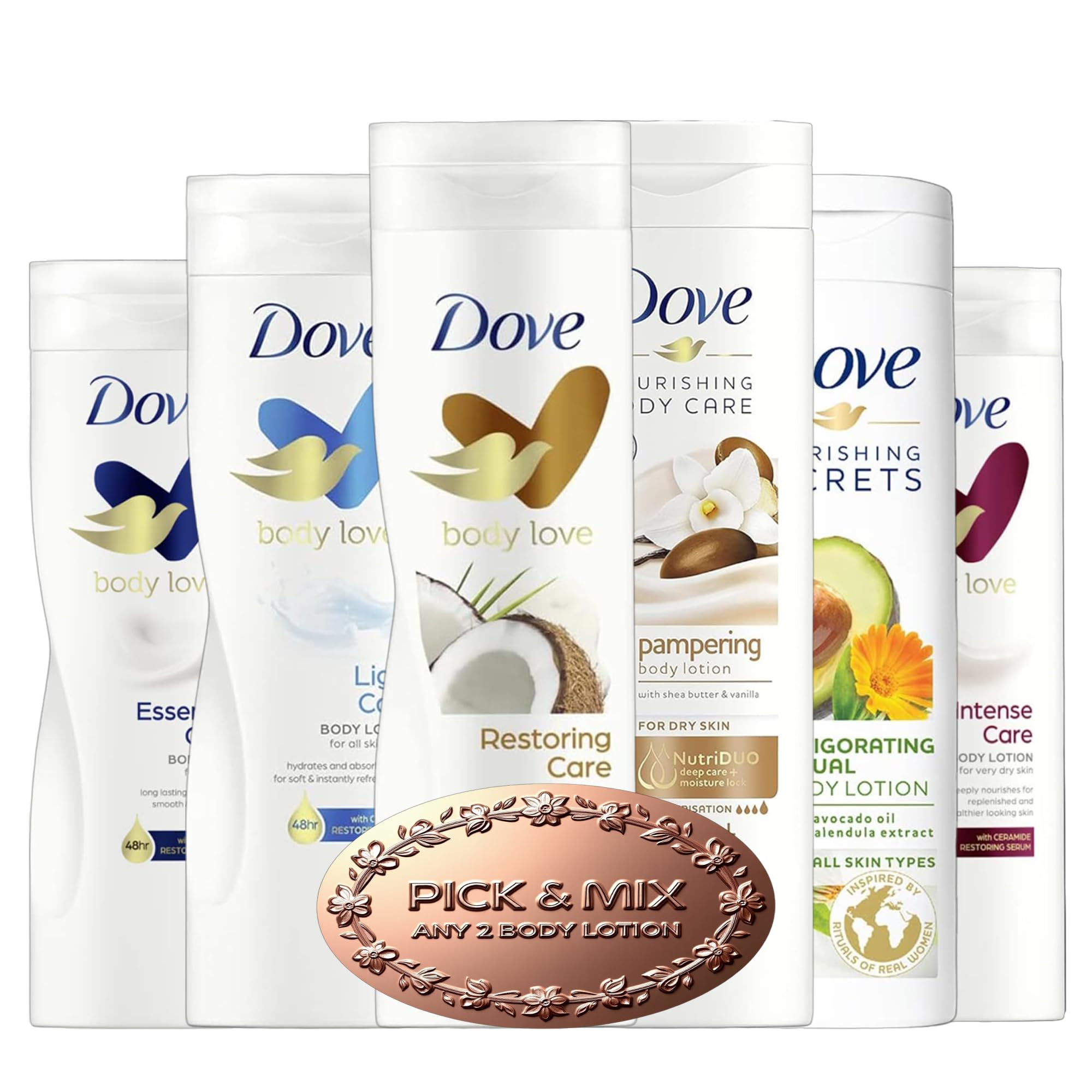 Dove Body Lotion 400ml, Pick & Mix Any 2, Choose from Pampering ...