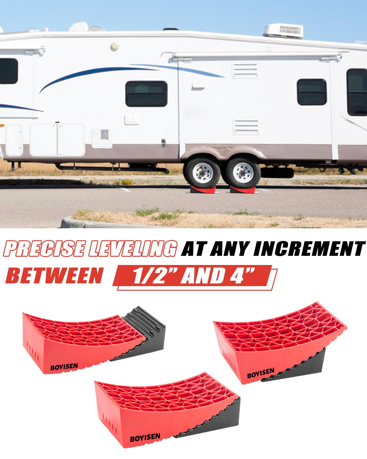 Snapklik.com : BOYISEN Camper Levelers 2 Pack - RV Leveling Blocks Ramp ...