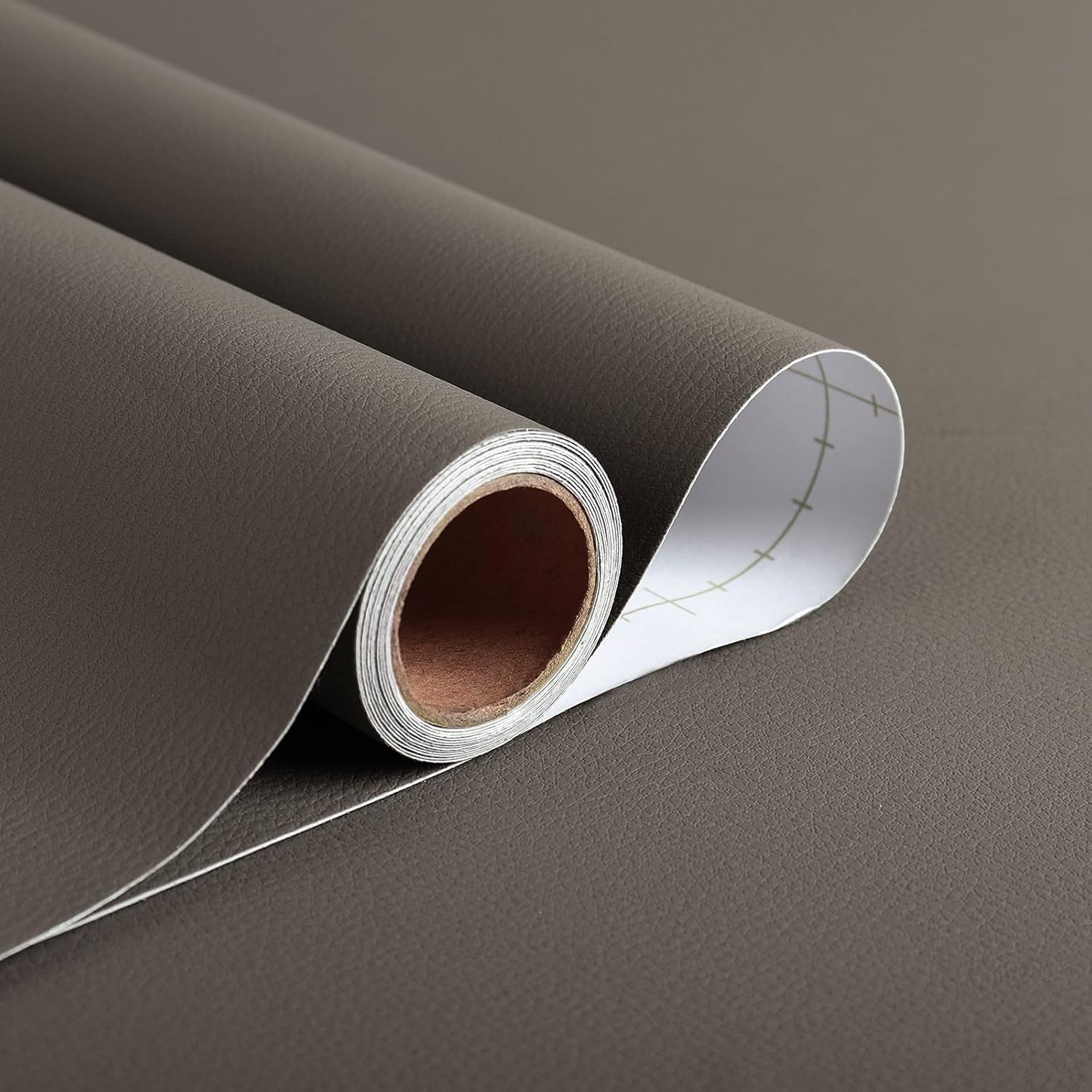 Stickyart 24"x160" Faux Leather Contact Paper Textured Taupe Peel and ...