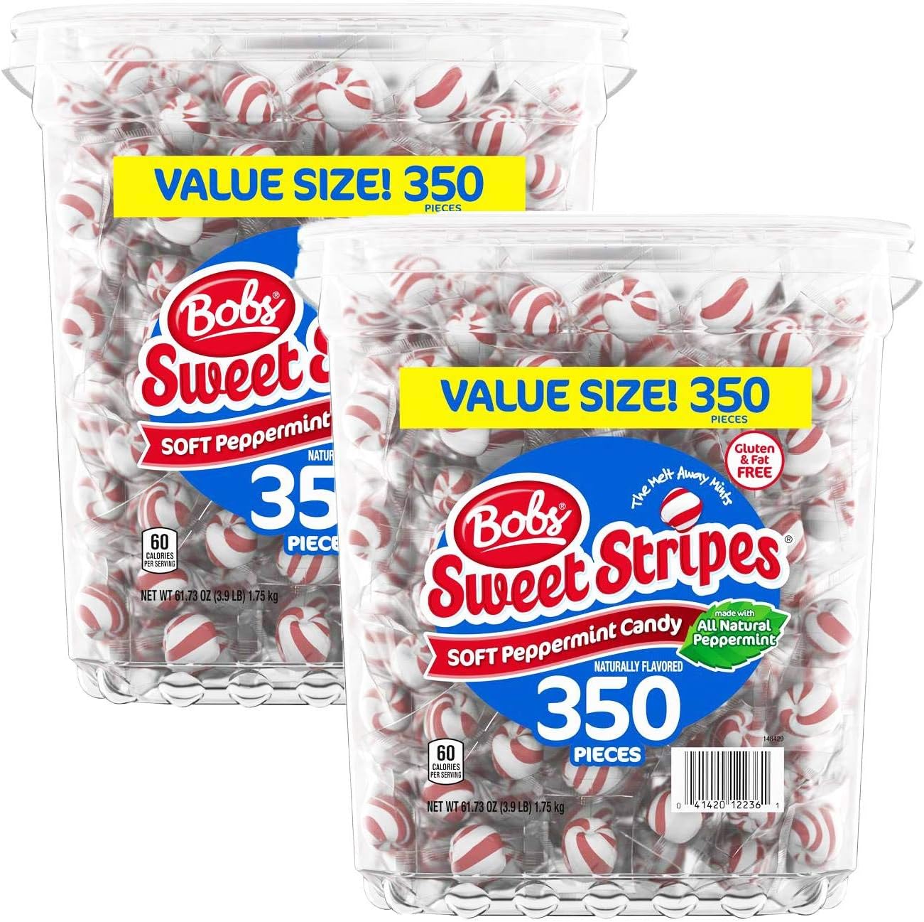 Amazon.com: Brach's Bobs Sweet Stripes Soft Peppermint Candy, 160 ...