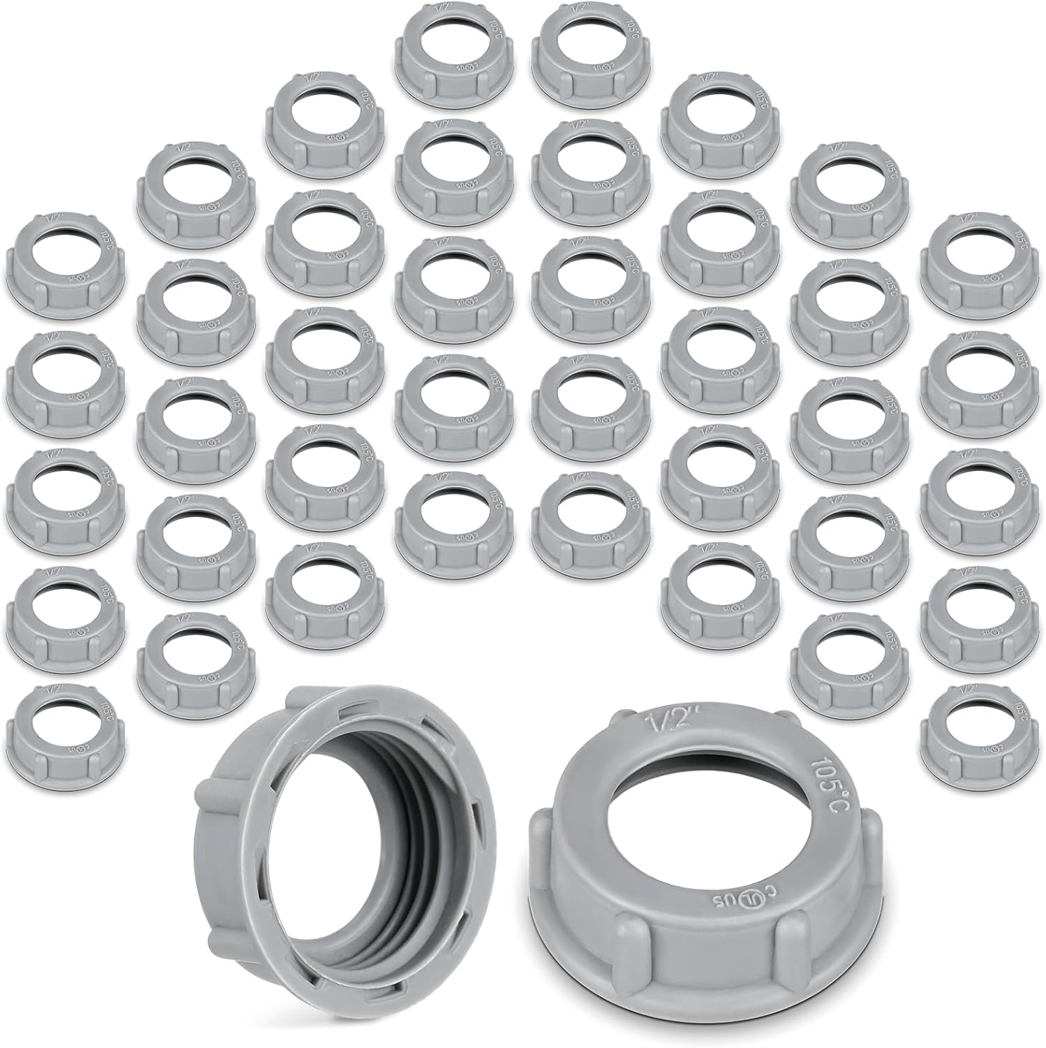 Pushglossy 50 Pcs Plastic Insulating Bushing Threaded Electrical ...