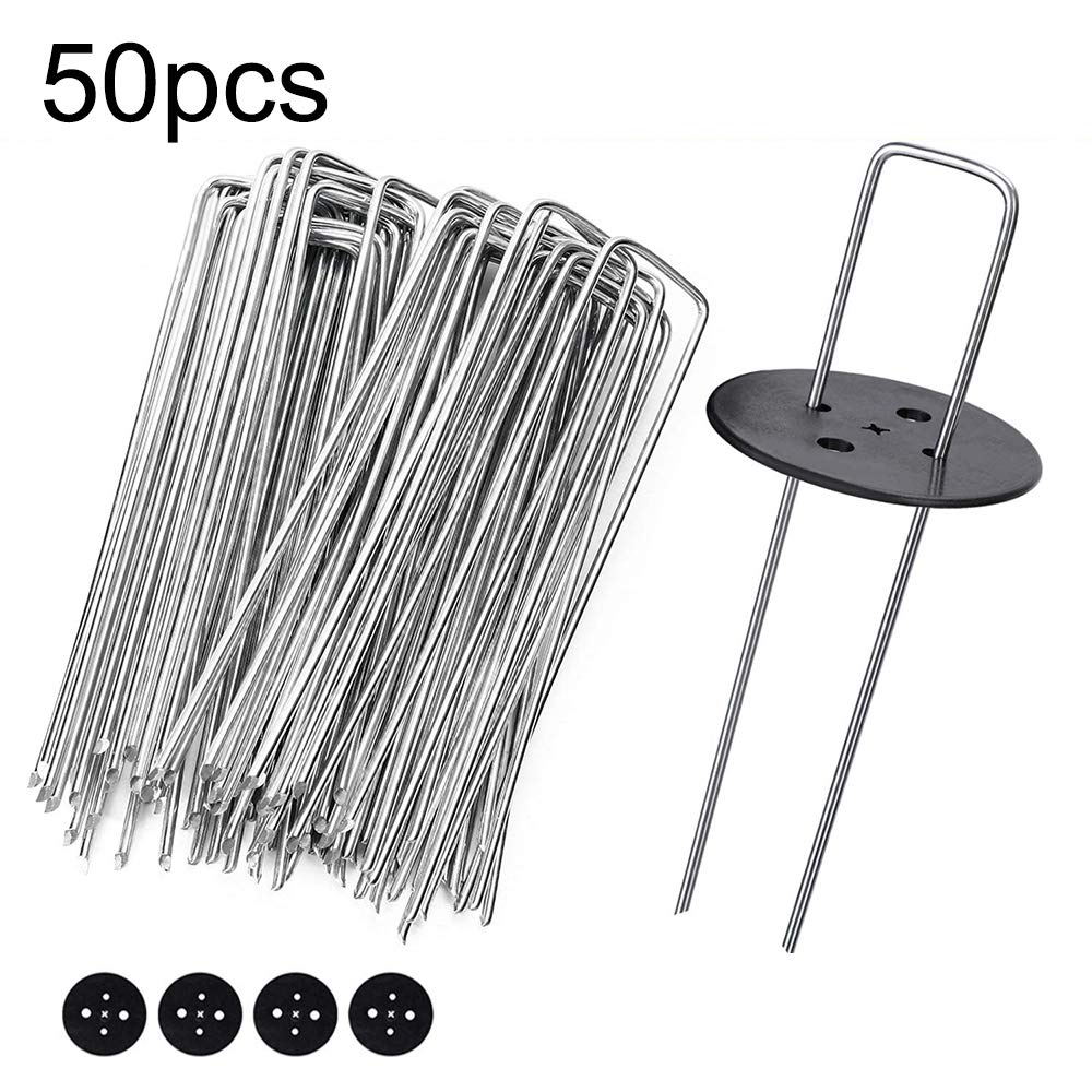Buy 50pcs Garden Pegs Stakes Stes with 4 Buffer Washers, 2.5mm Thick ...