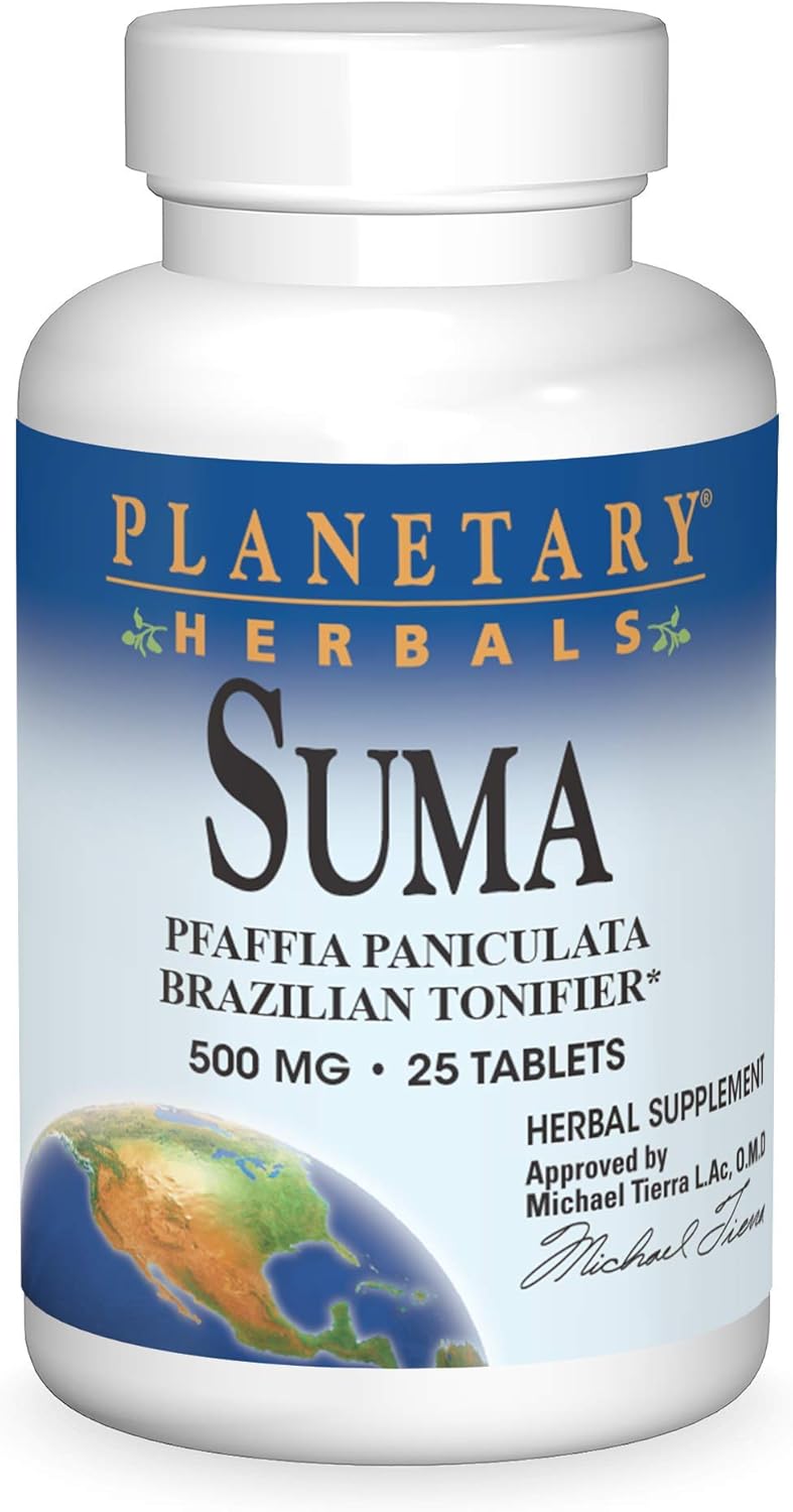 Amazon.com: Planetary Herbals Suma Tablets, 500 mg, 25 Count : Health ...