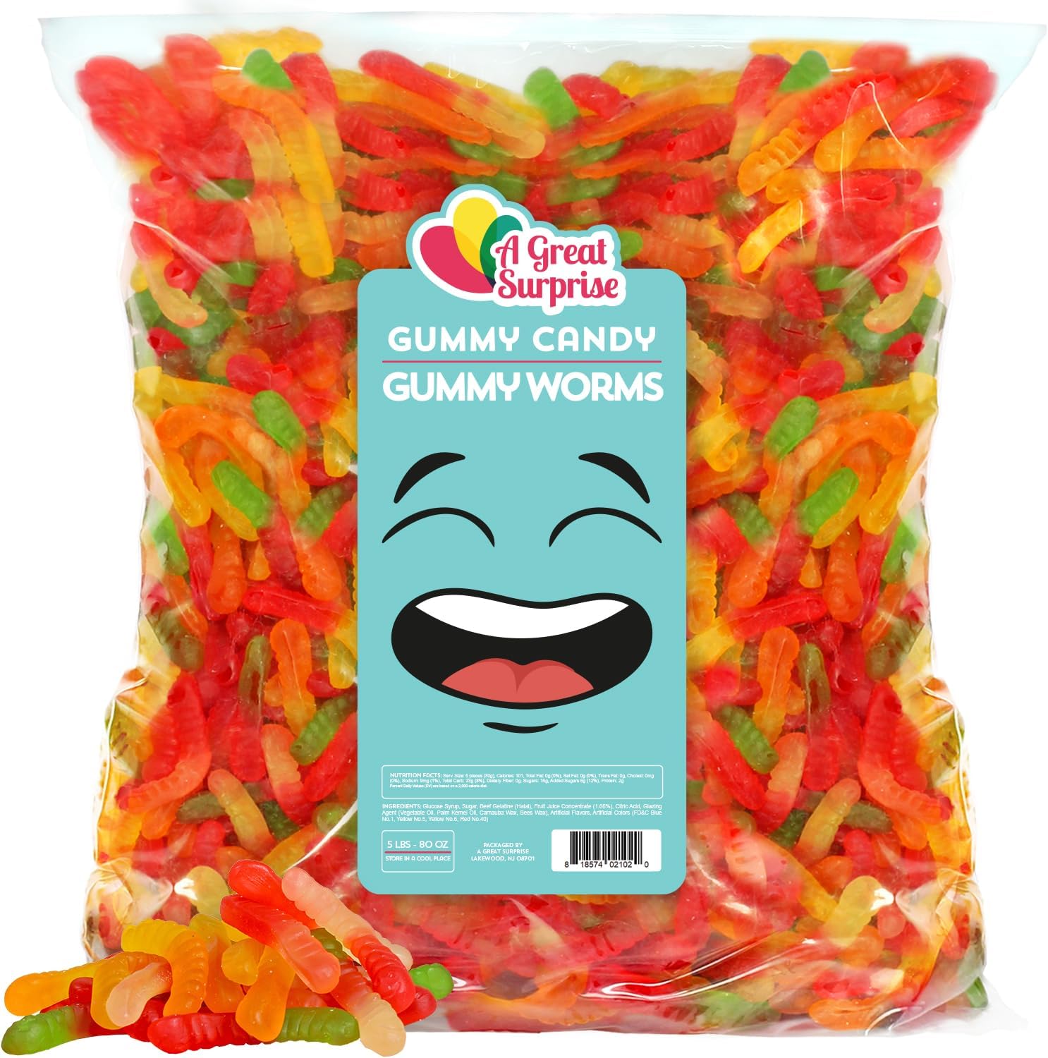 Amazon.com: Gomitas de gusanos a granel – 5 libras – Gusanos de goma ...