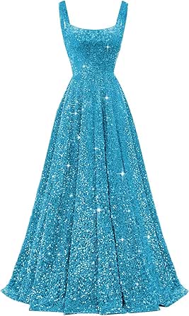 Miao Duo Spaghetti Straps Sequin Prom Dresses 2025 Long Sparkly A Line ...