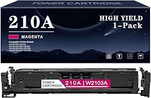 Amazon.com: 210A W2103A Toner Cartridge: 1-Pack Magenta Compatible Replacement for HP 210A Color ...