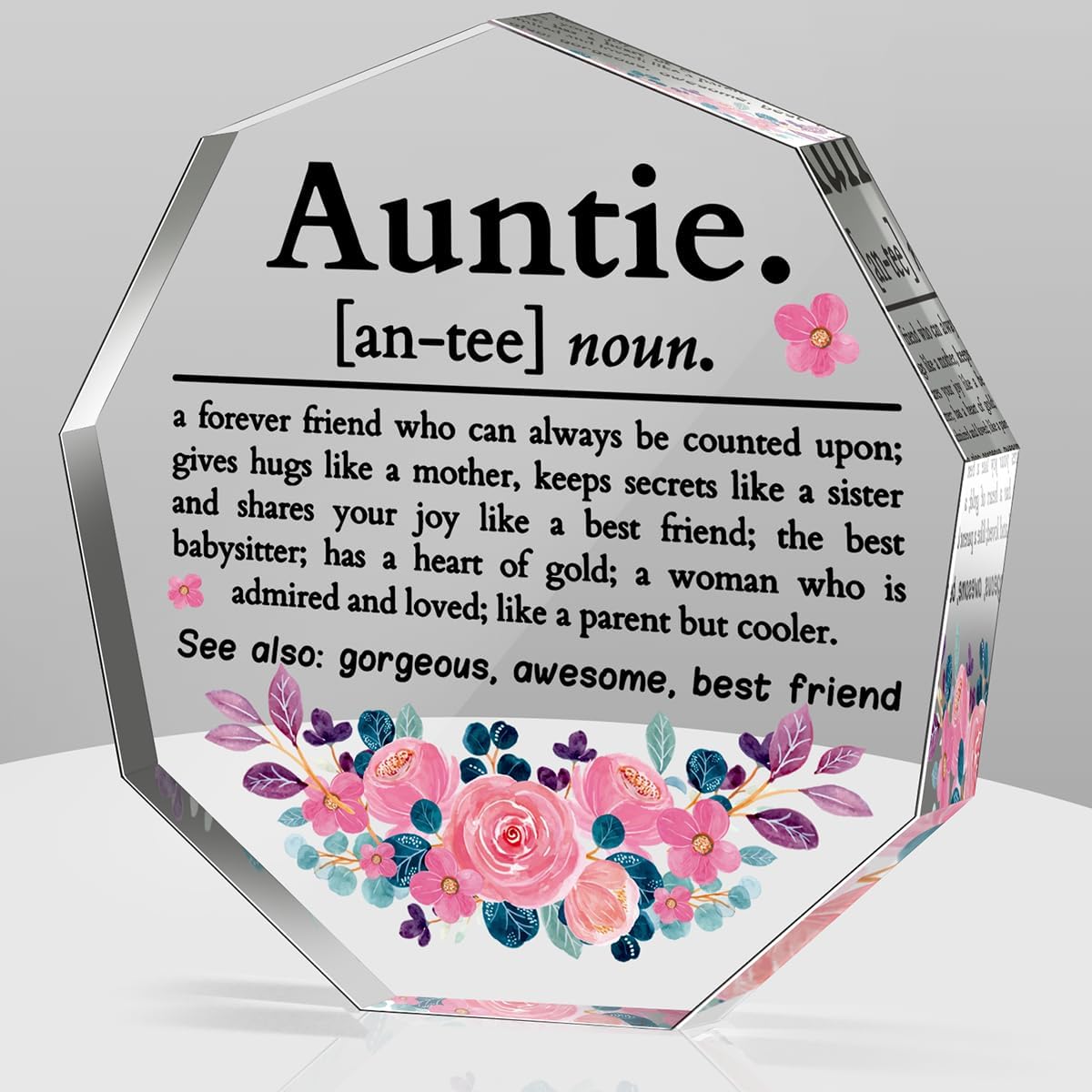 Amazon.com: LuoHere Acrylic Decorative Signs Plaques, Best Aunt Ever ...