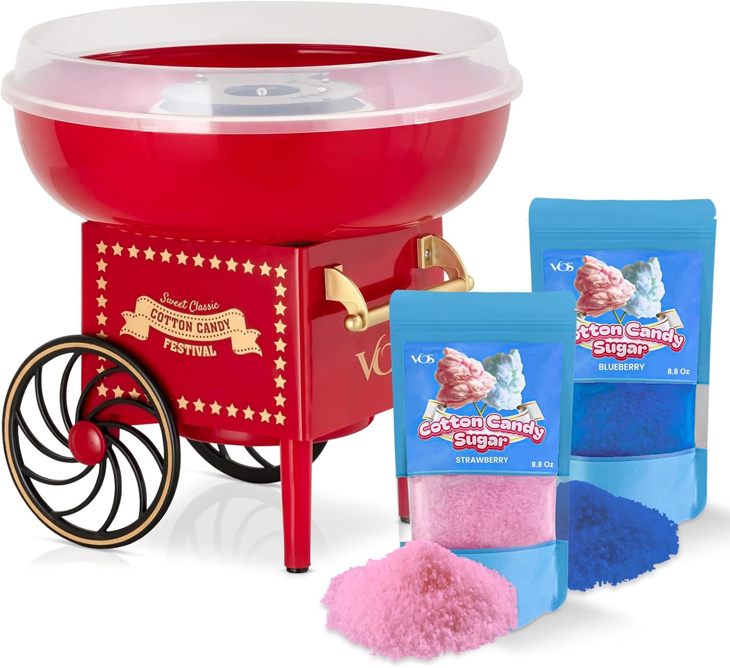 Amazon.com: Cotton Candy Machine Kit With 2 Pack of Colorful Sugar ...