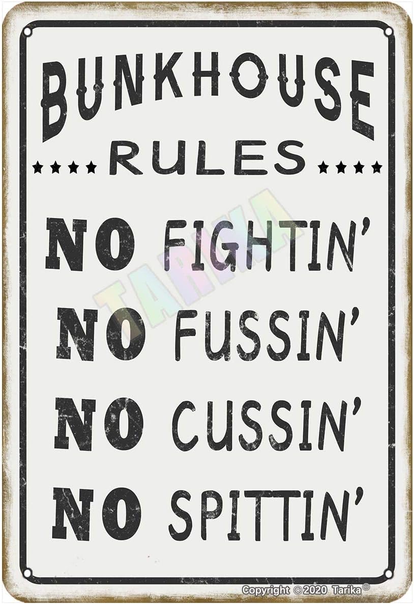 Amazon.com: QSHPO Bunkhouse Rules Metal Sign Vintage 4 No Posters Home ...