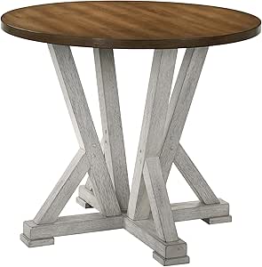 Amazon.com - 24/7 Shop at Home Charis Farmhouse Round Wood 42 in ...