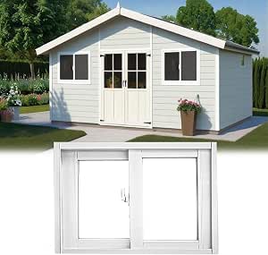Amazon.com : Horizontal Sliding Shed Window, Aluminum Basement Window ...